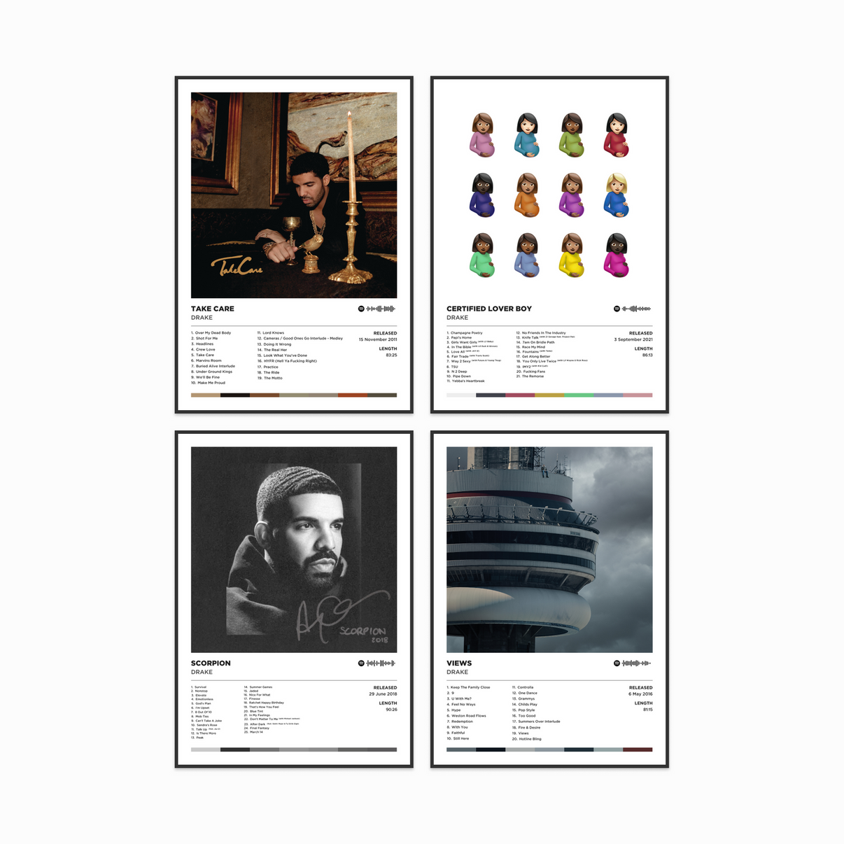 Drake Gift Bundle - 4 Poster Prints – Rapper Posters
