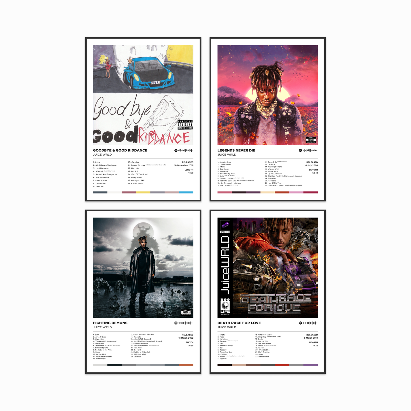 Juice Wrld Gift Bundle - 4 Poster Prints – Rapper Posters