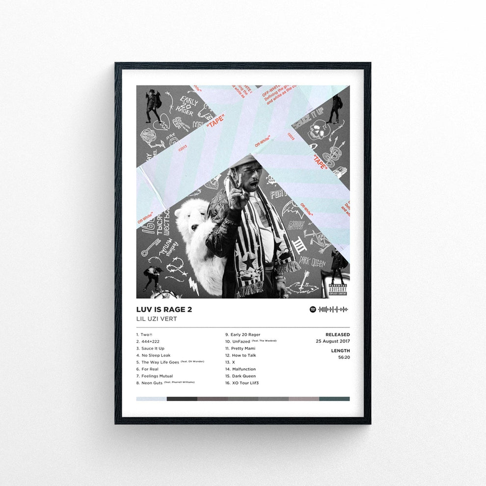 Lil Uzi "Luv is Rage 2" Poster Print – Rapper Posters