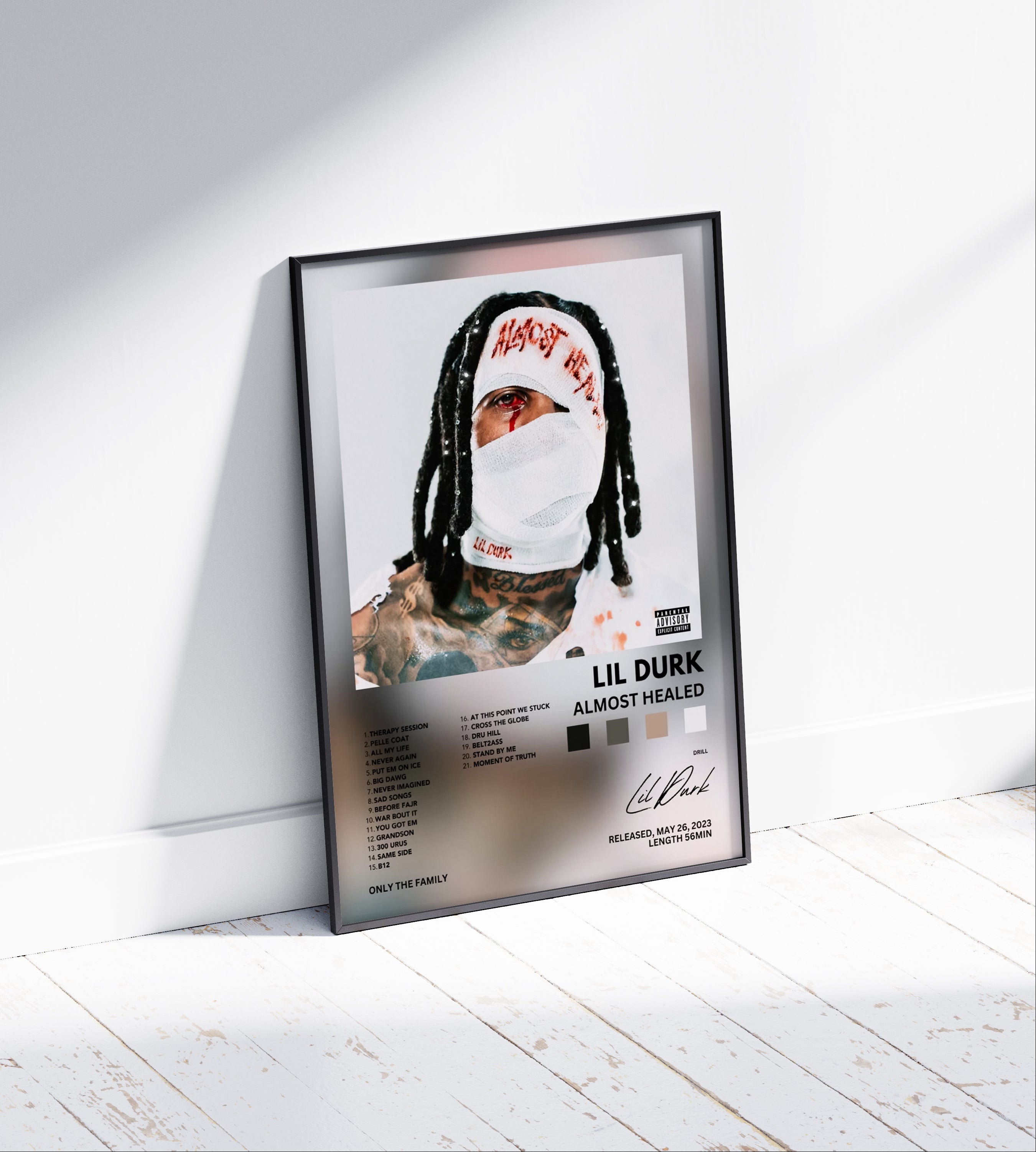 Lil Durk 'Almost Healed' Album Poster – Rapper Posters