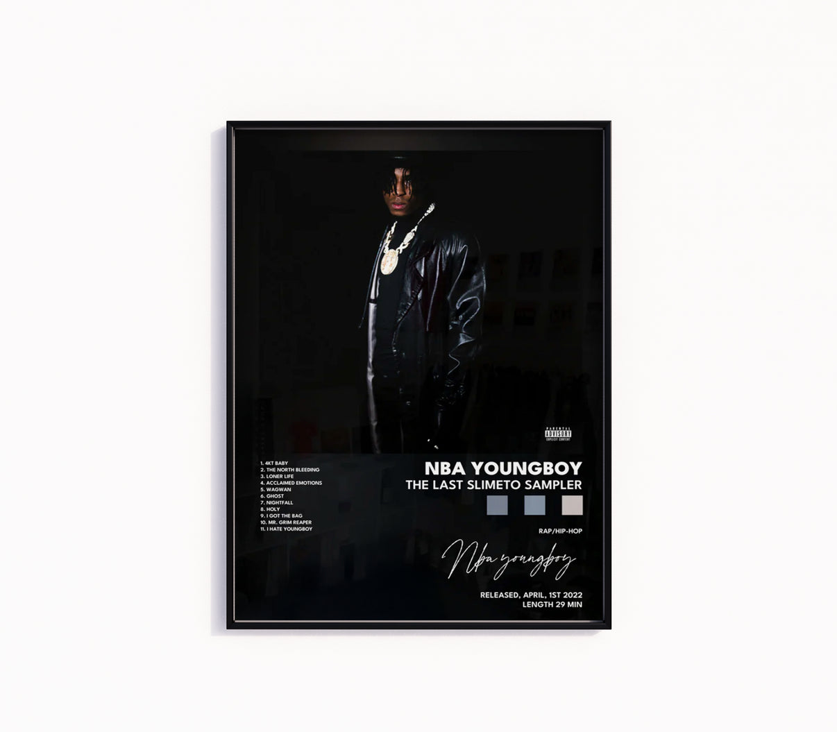 NBA YoungBoy "The Last Slimeto" Album Poster – Rapper Posters
