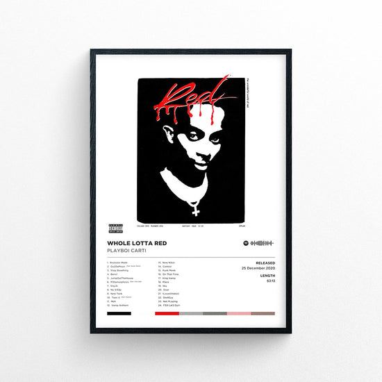 Playboi Carti "Whole Lotta Red" Poster Print – Rapper Posters