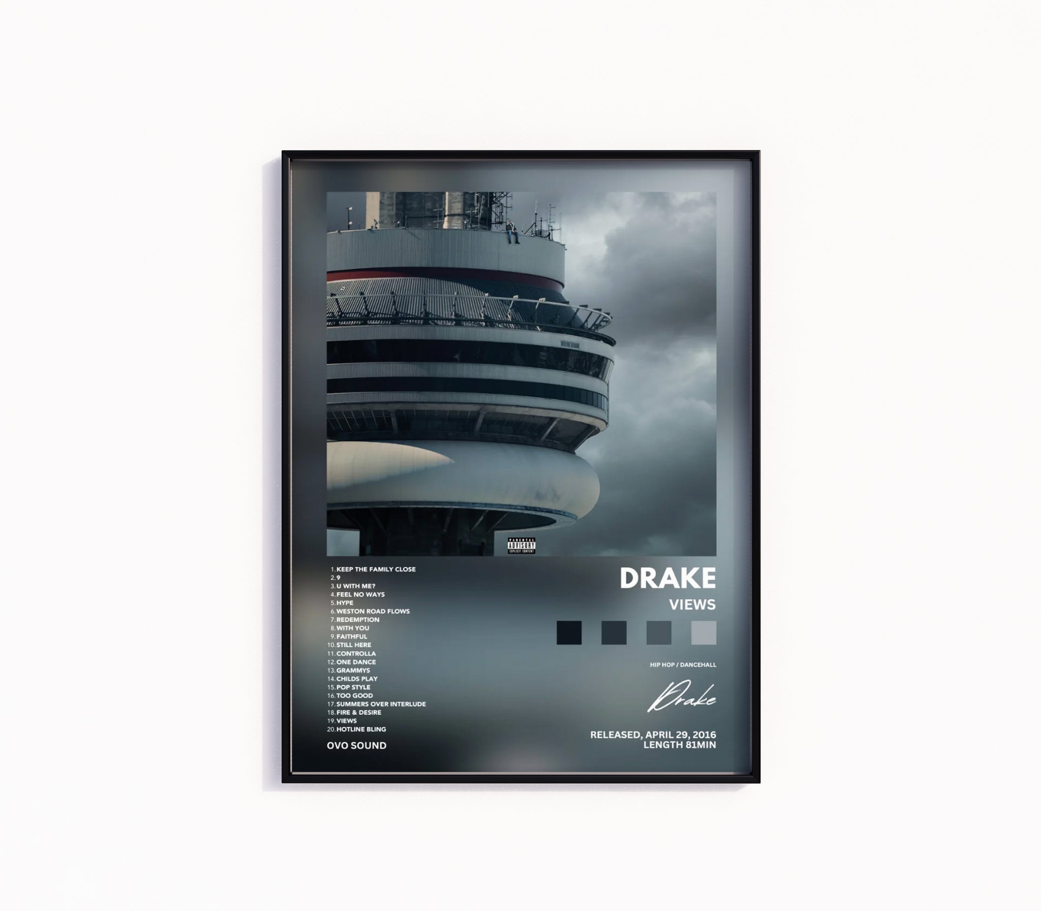 Drake "Views" Album Poster – Rapper Posters