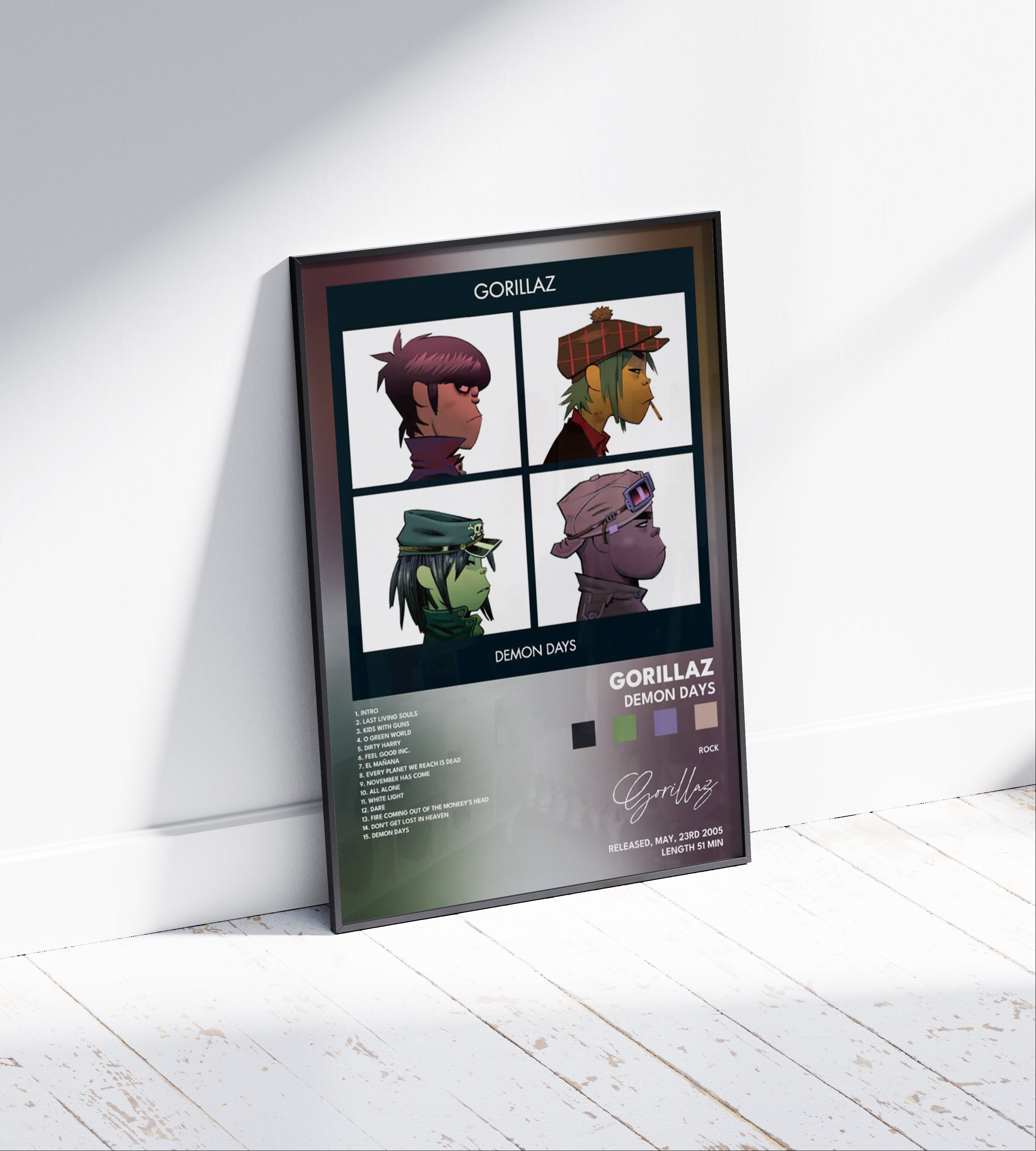 Gorillaz "Demon Days" Album Poster – Rapper Posters