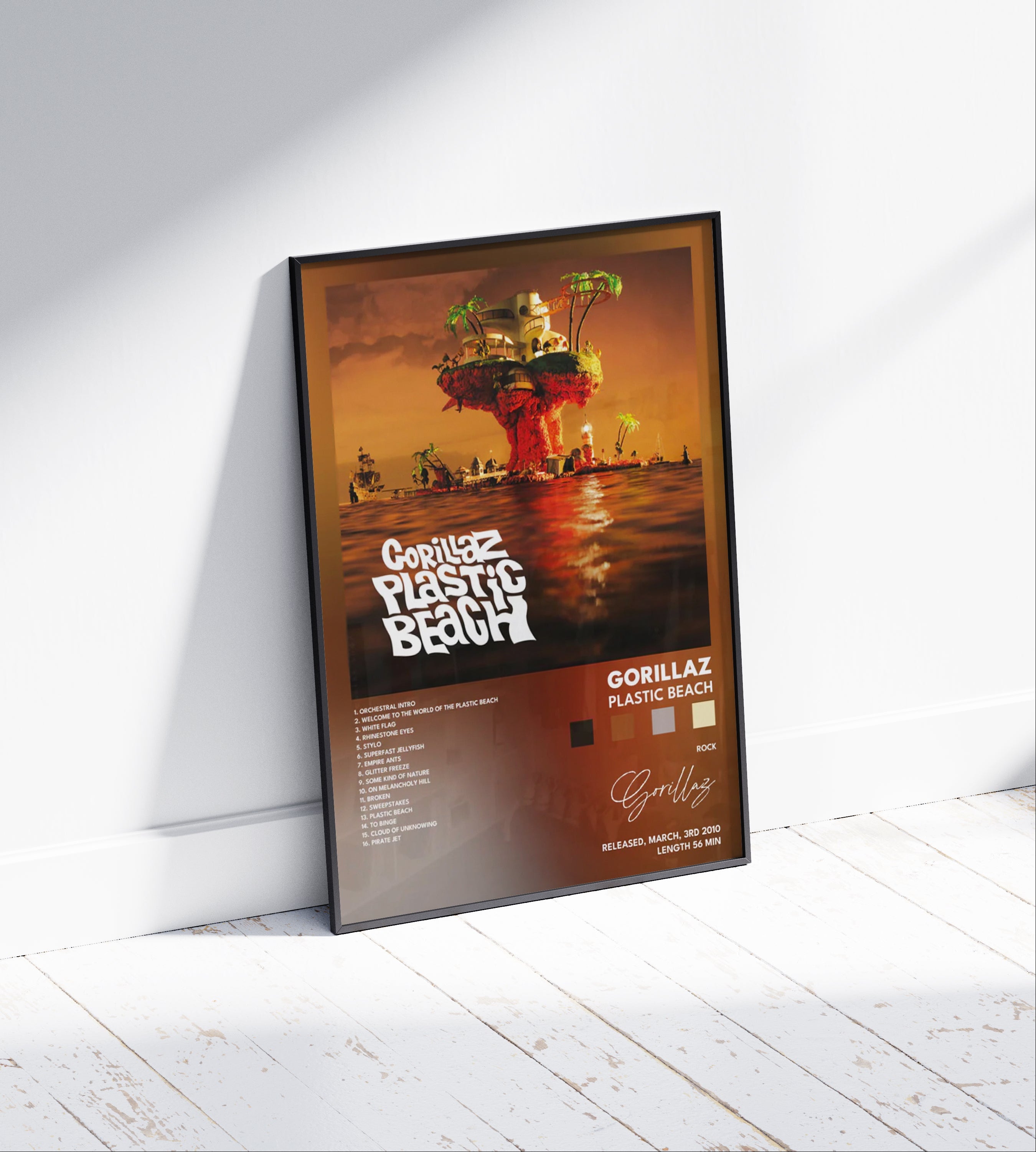 Gorillaz "Plastic Beach" Album Poster – Rapper Posters