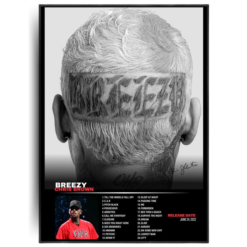 Chris Brown "Breezy" Album Poster – Rapper Posters