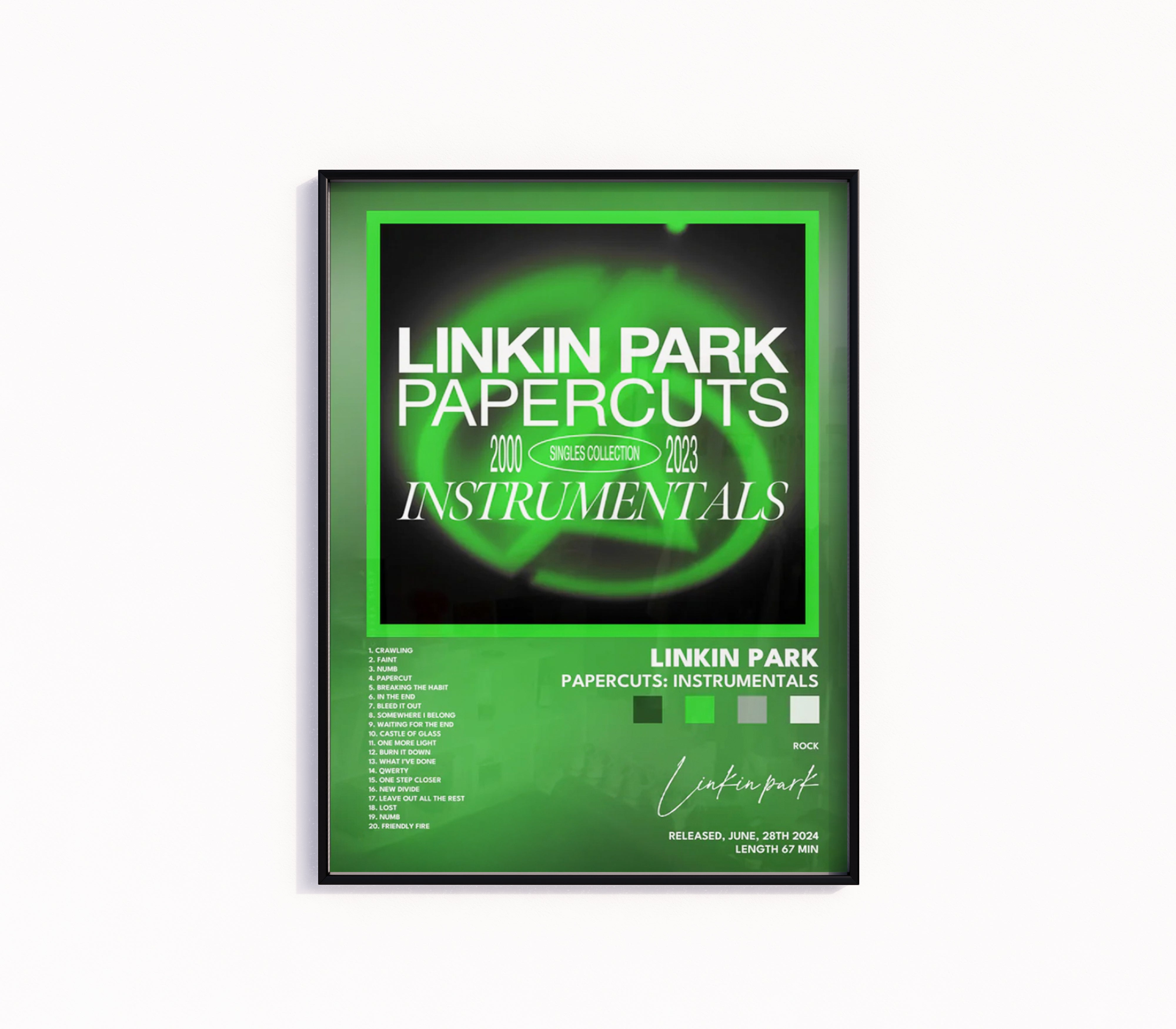 Linkin Park "Papercuts: Instrumentals" Album Poster – Rapper Posters