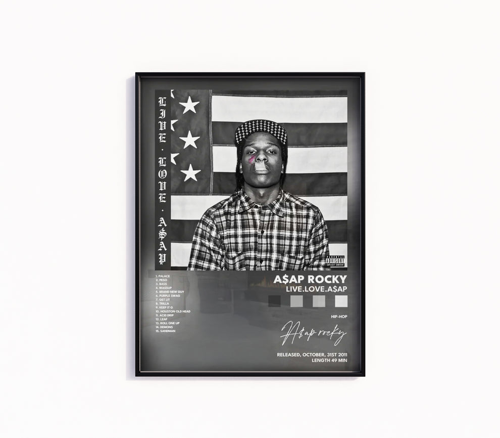 Asap Rocky "Live.Love.A$ap" Album Poster – Rapper Posters