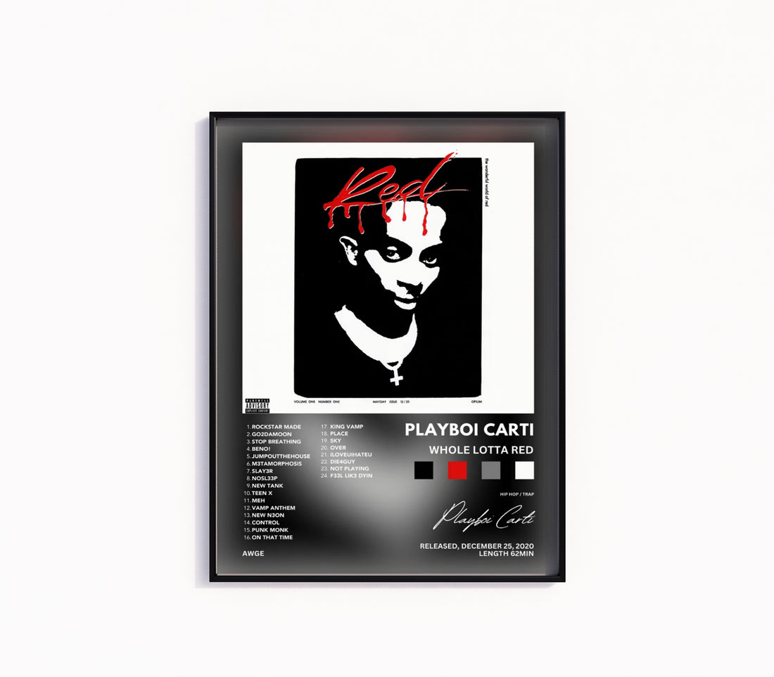 Playboi Carti "Whole Lotta Red" Album Poster – Rapper Posters