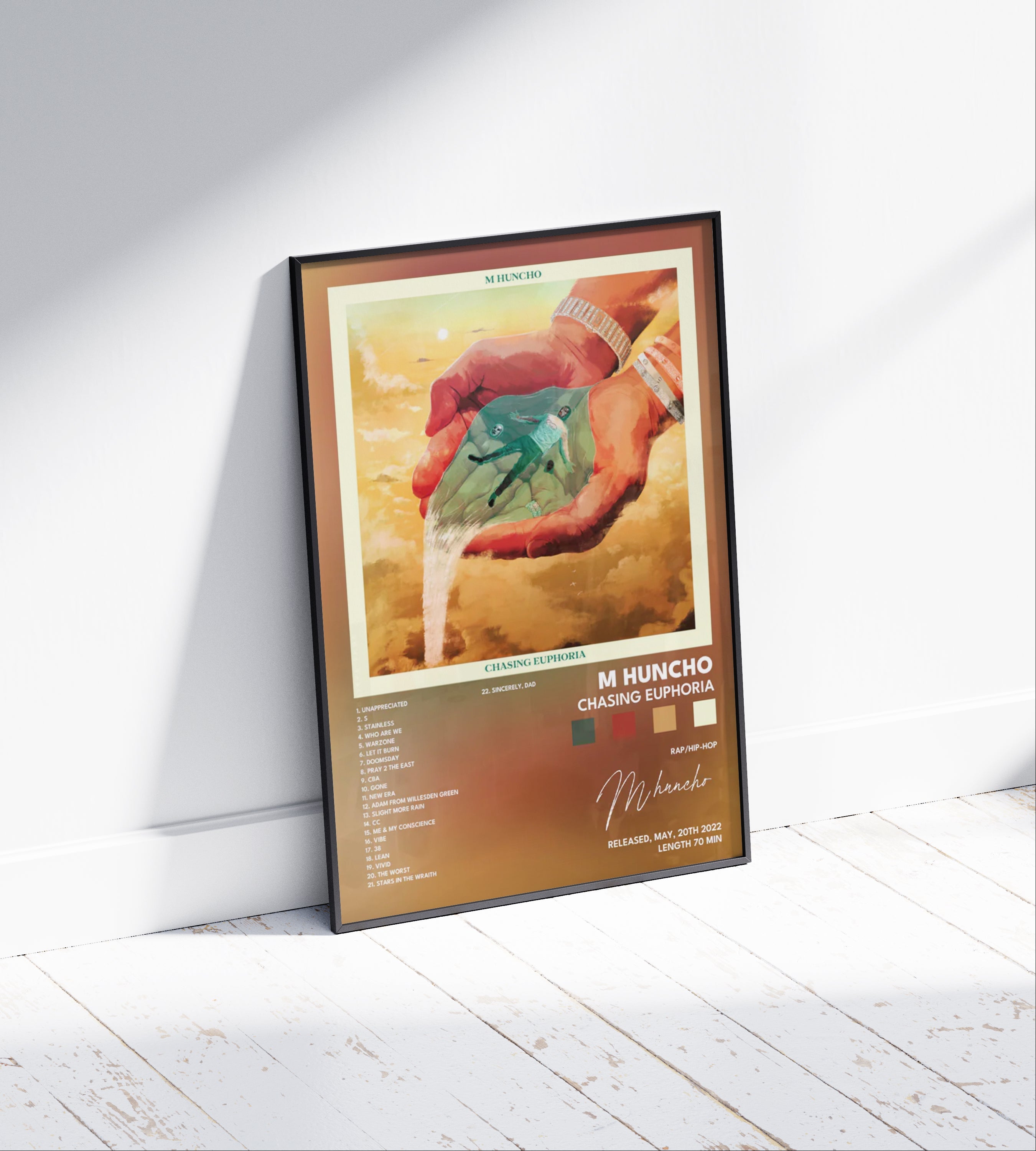 M Huncho 'Chasing Euphoria' Album Poster – Rapper Posters